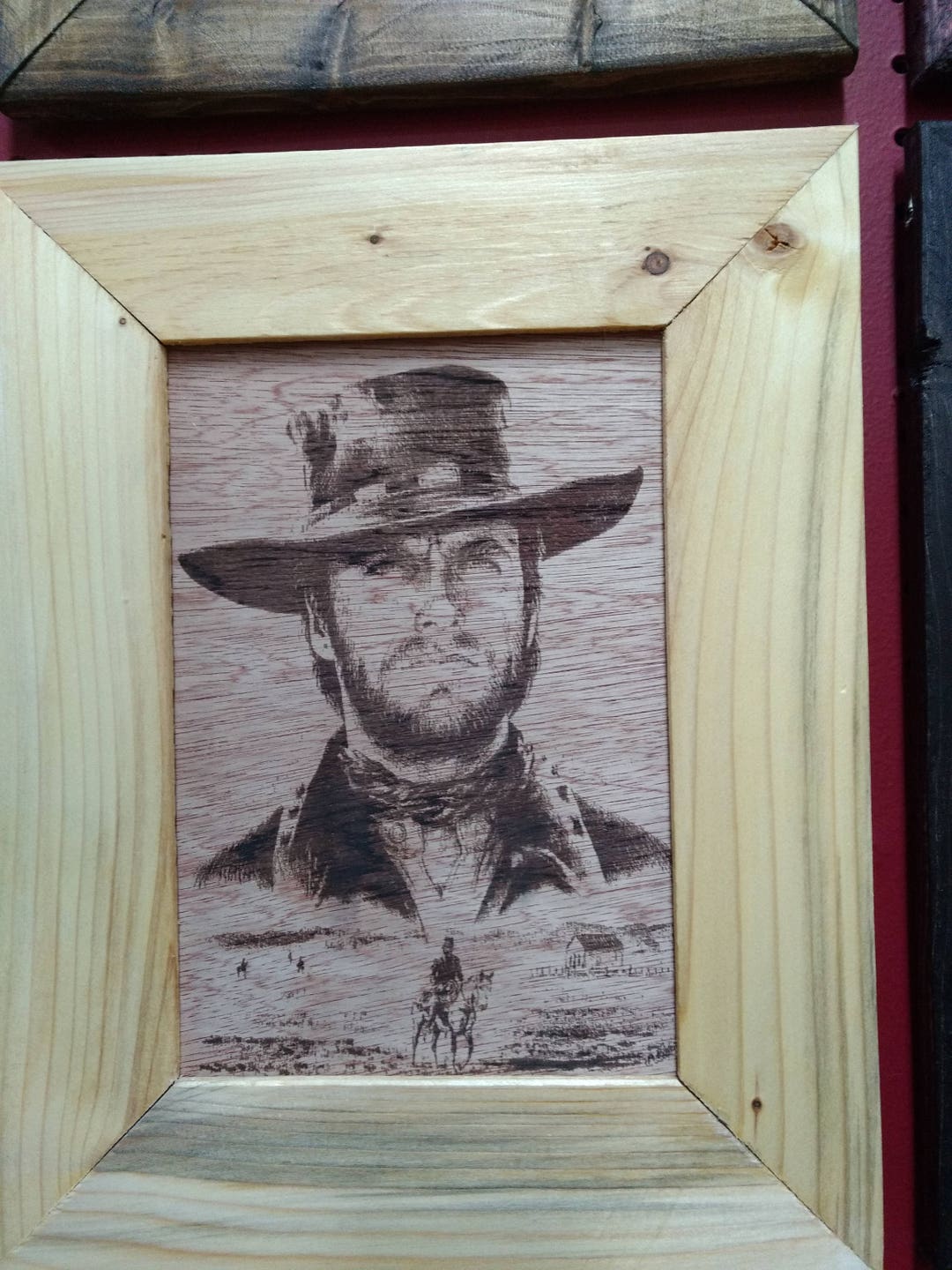Laser Engraved Clint Eastwood Image With Handmade Rustic Frame - Etsy