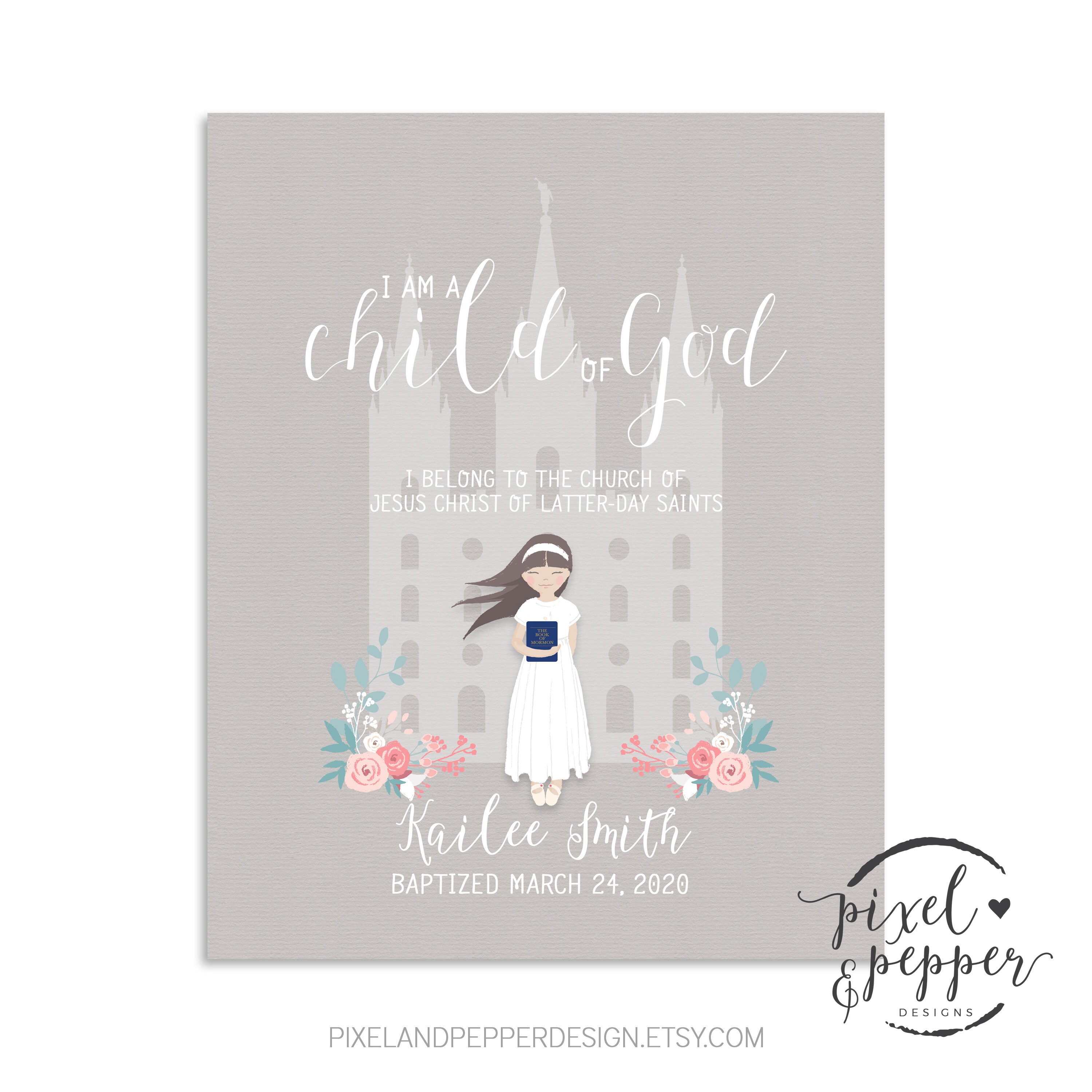 Personalized Baptism Gift LDS Baptism Print Decor | Etsy