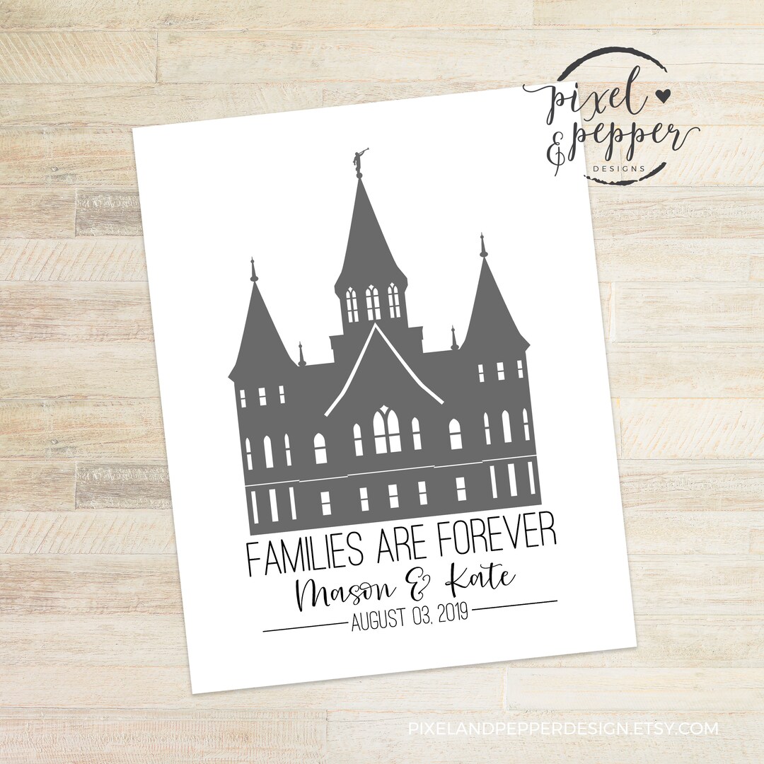 Personalized Temple Print- LDS- Wedding Gift Present - Custom Temple ...