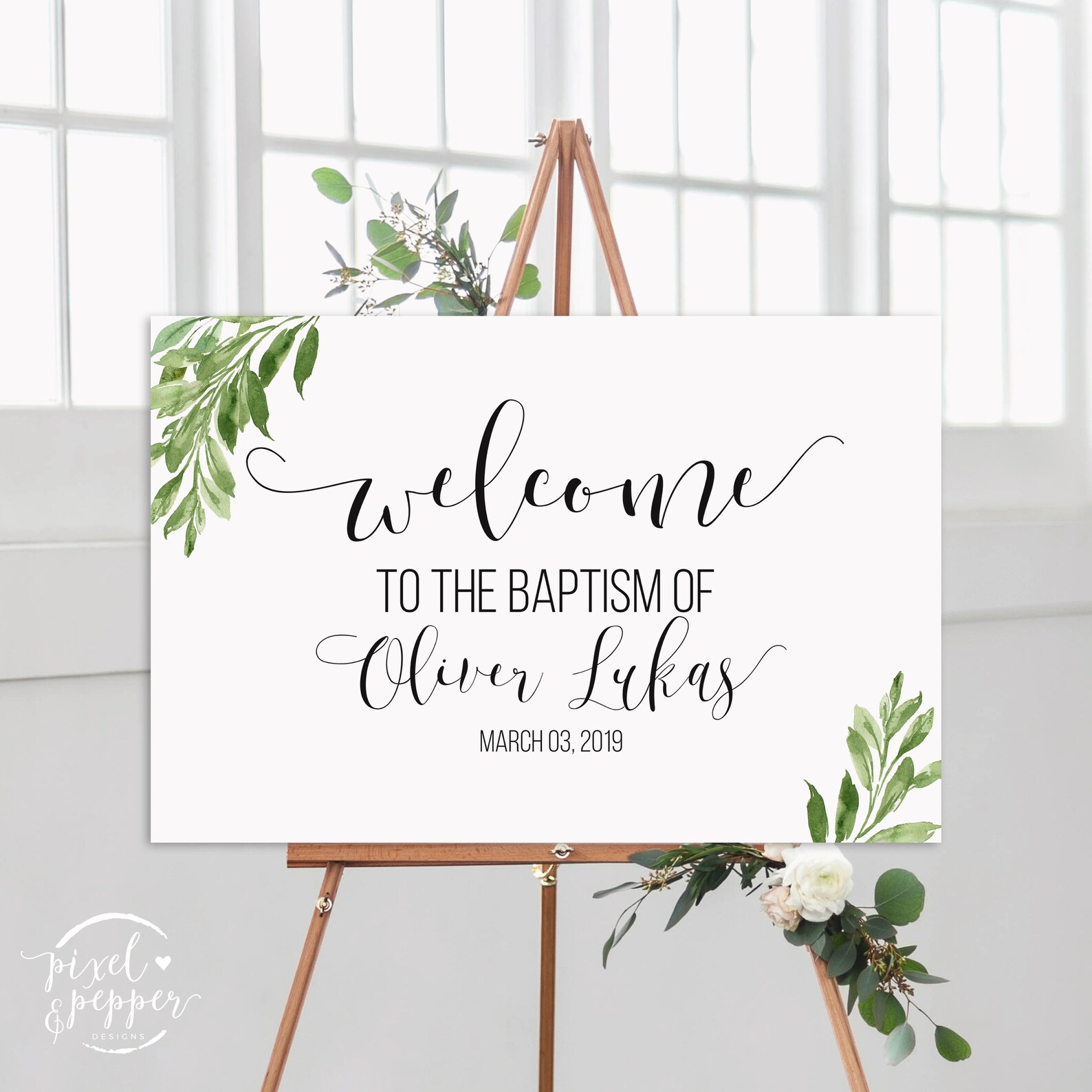 Personalized Printable Baptism Welcome Sign Boy Girl | Etsy