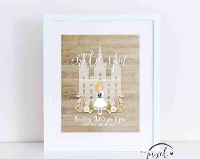 Personalized Baptism Gift, Print, Baptism Decoration, LDS Printable ...