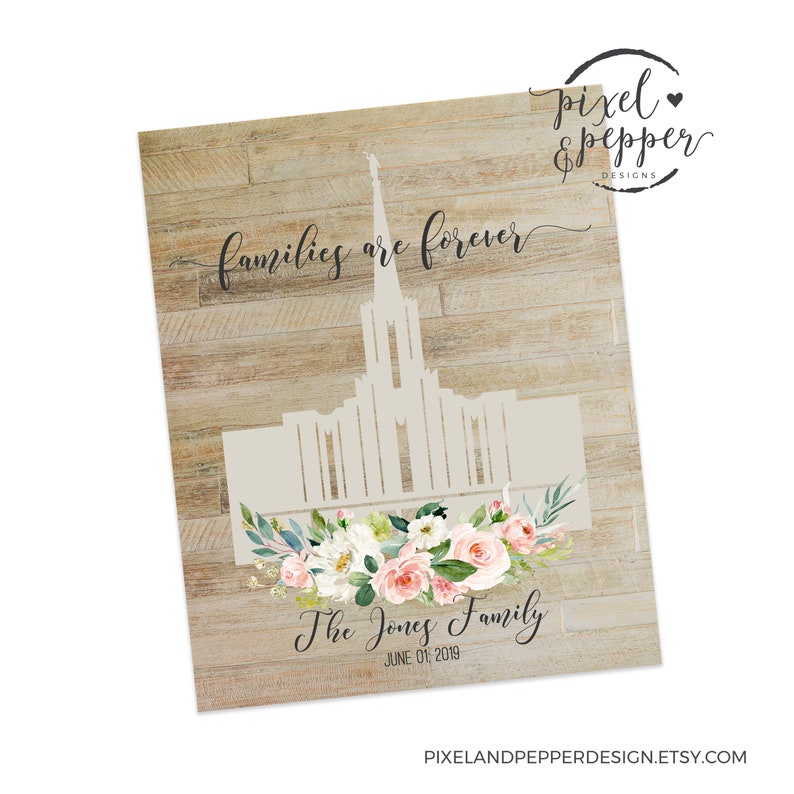 Personalized Temple Print LDS Wedding Gift Present - Etsy