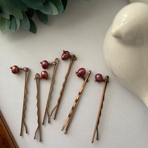 Freshwater Pearl Bobby Pin Set, Pink Freshwater Pearl Hair Slides ...