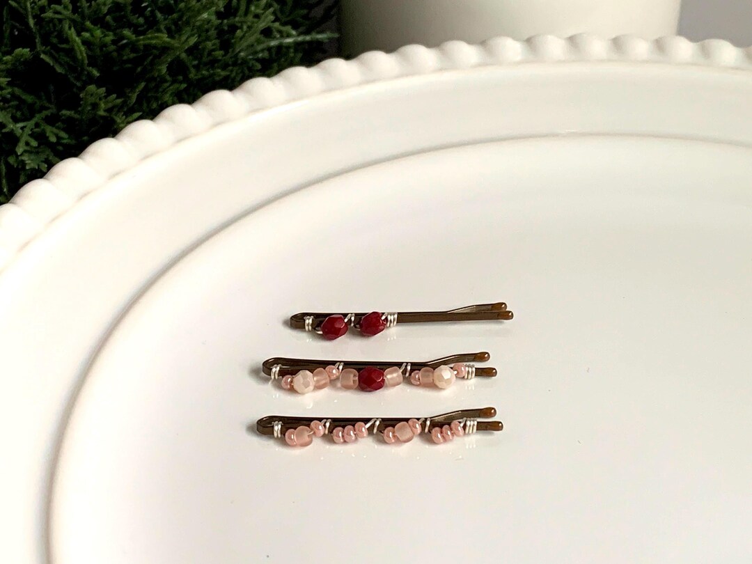 MINI Bobby Pins for Fine Hair, Advent Calendar Gifts, Mini Beaded Hair ...