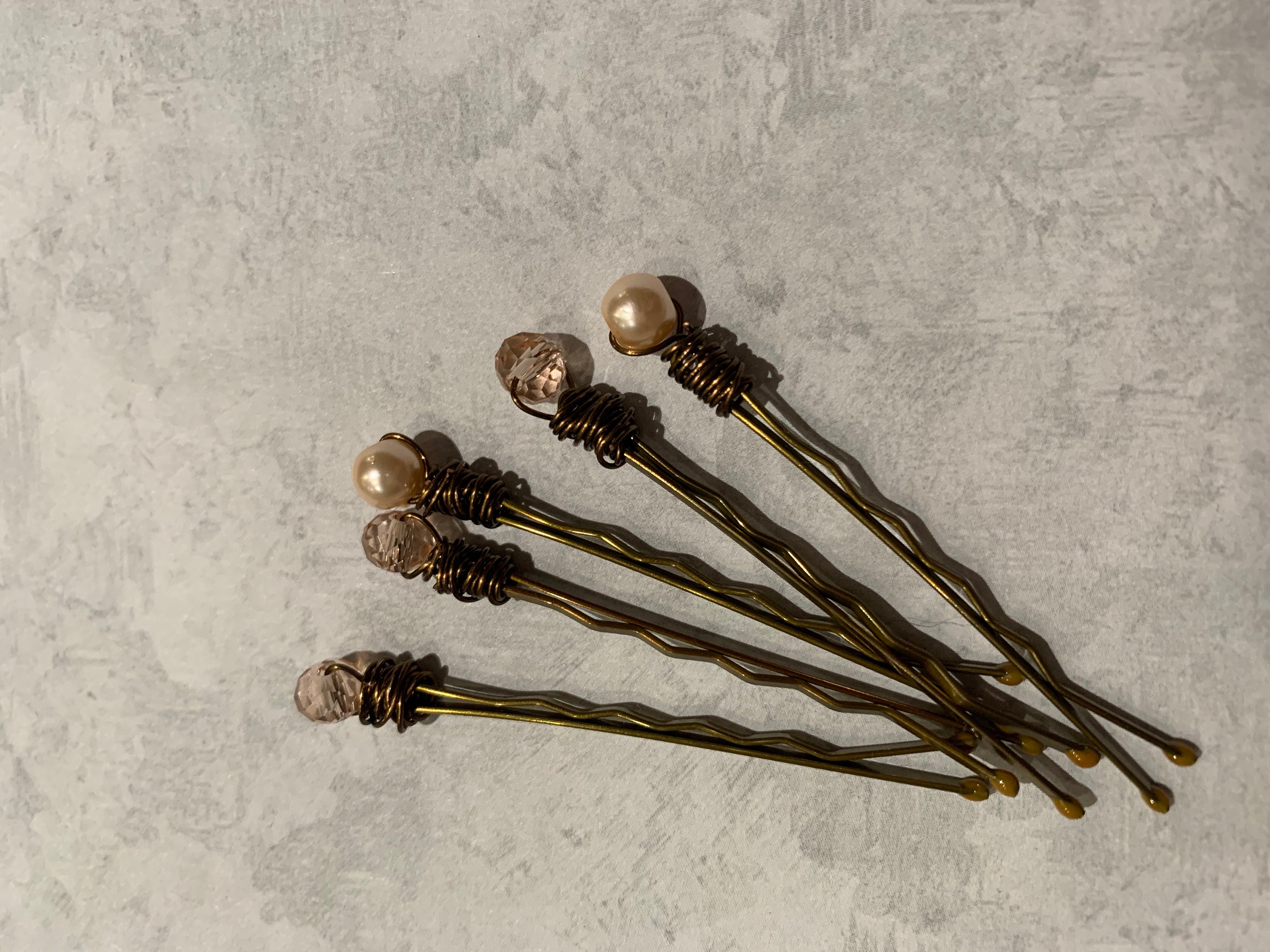 Classic Pearl Bobby Pin Set, Pink Pearl and Crystal Hair Slides ...