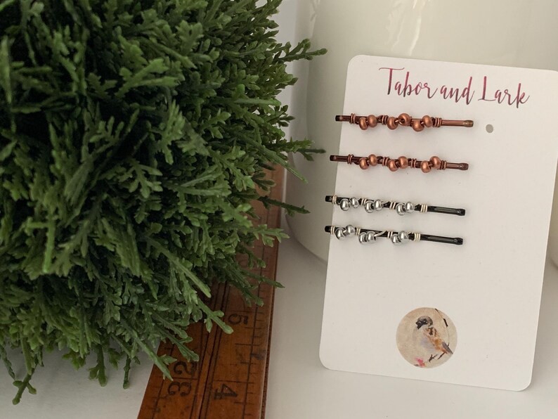 MINI Bobby Pins, Two Silver and Two Copper Mini Hair Pins, Basic Mini ...