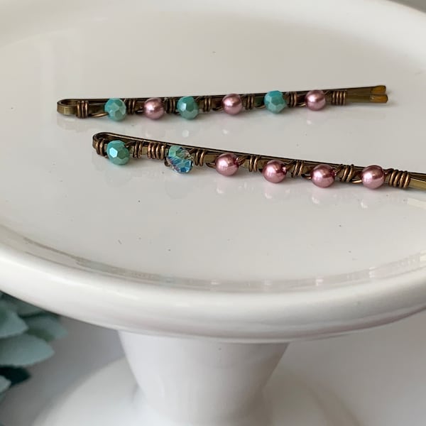 Beaded Hair Pins - Etsy