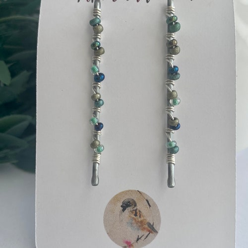 Bobby Pins For Gray Hair Silver Beaded Hair Pins Grandma Etsy
