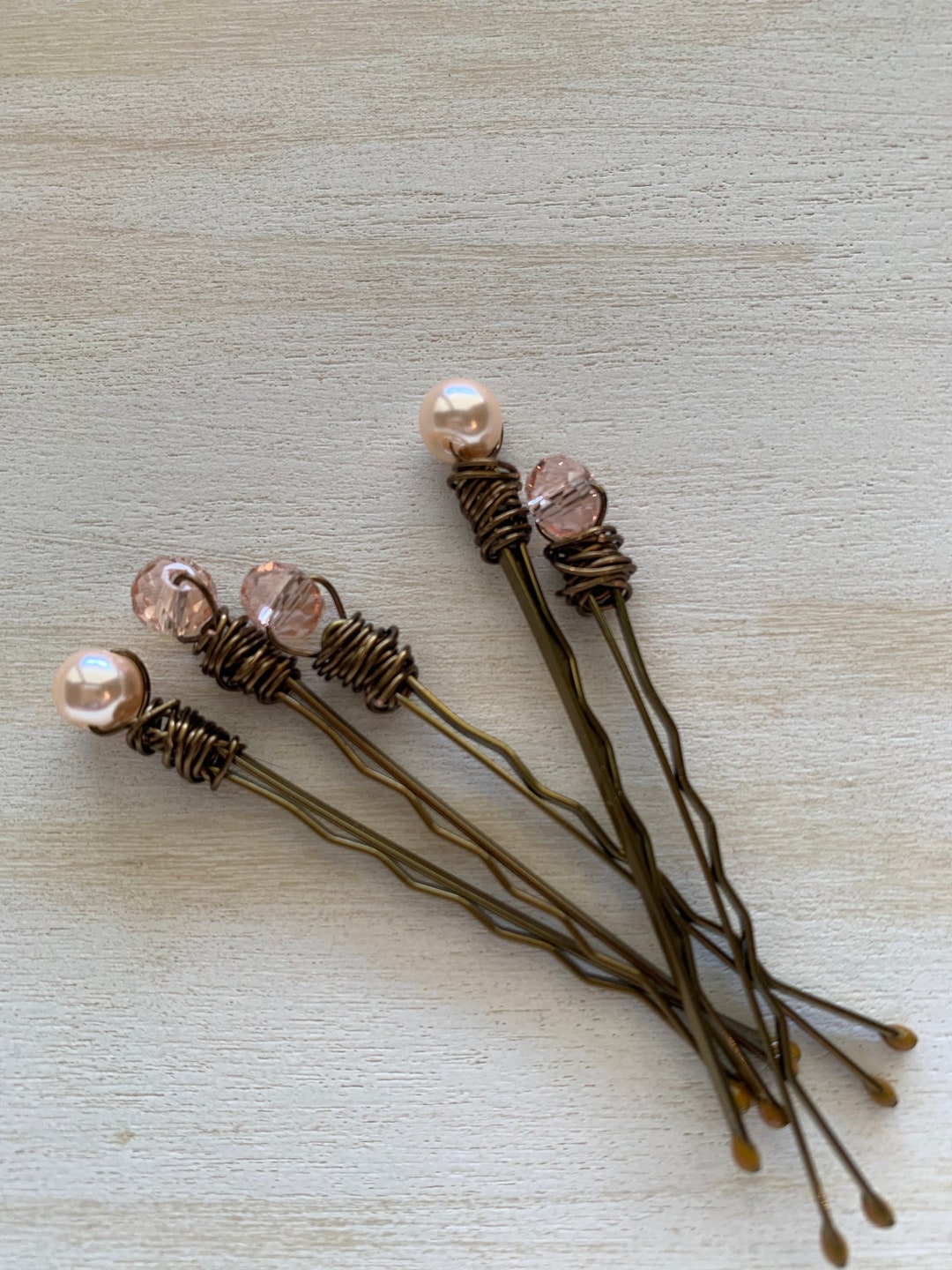 Classic Pearl Bobby Pin Set, Pink Pearl and Crystal Hair Slides ...