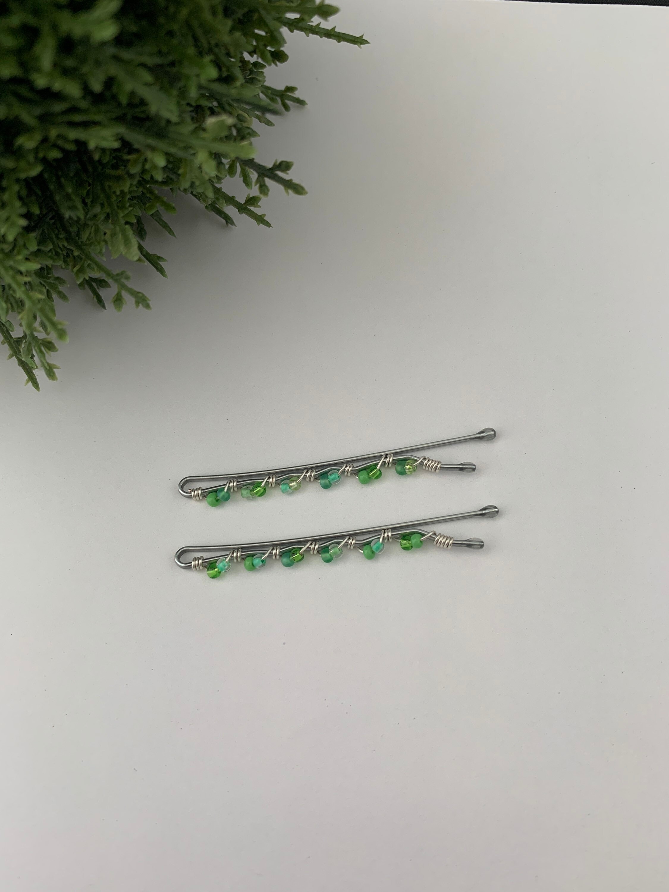Bobby Pins for Women Beaded Hair Pins for Gray Hair Silver - Etsy