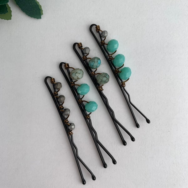 Beaded Hair Pins - Etsy