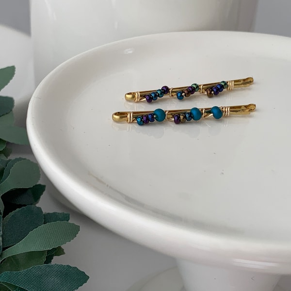 Beaded Hair Pins - Etsy