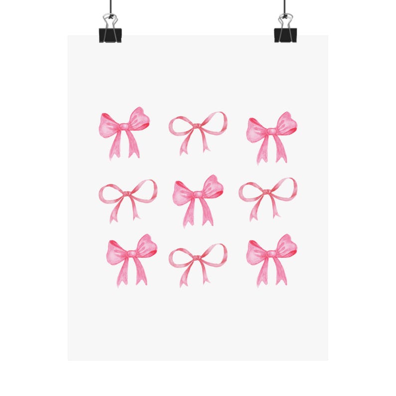 Cute Pink Bow Wall Art | Matte Vertical Posters - Etsy Australia