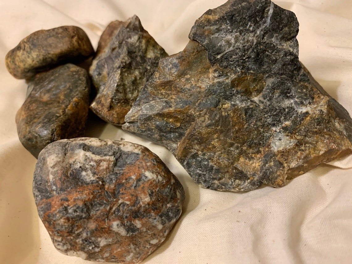 River Rocks Gray Rust Rough Hand Polished - Etsy