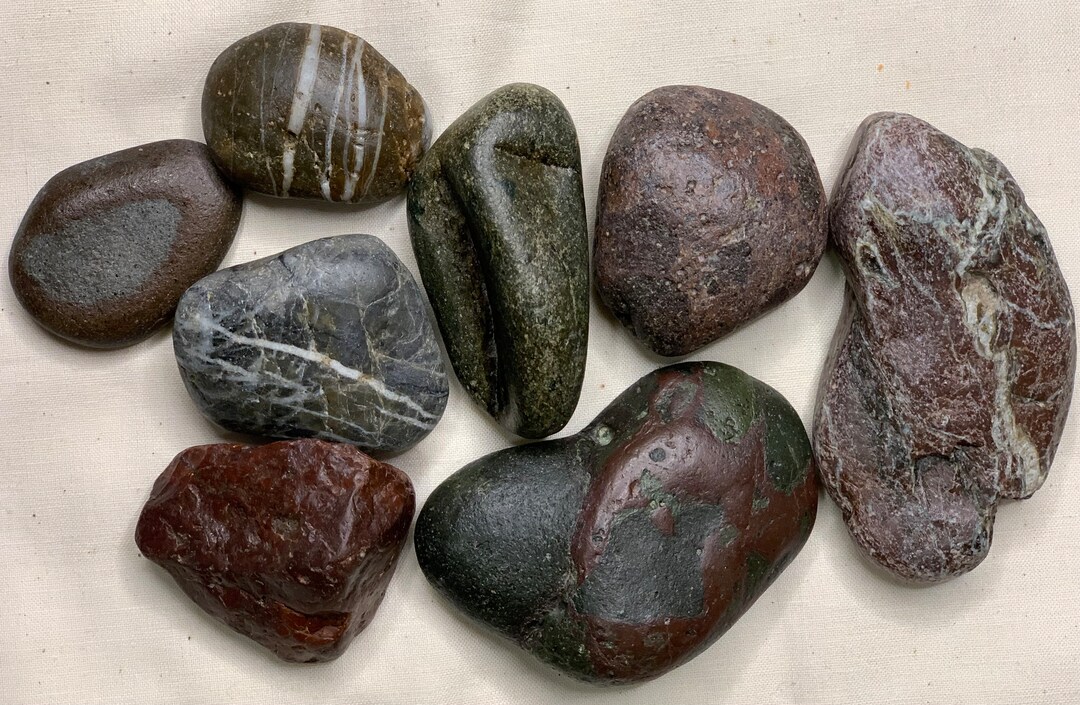 River Rock, Dark, Red, Gray, Rough, Polished - Etsy