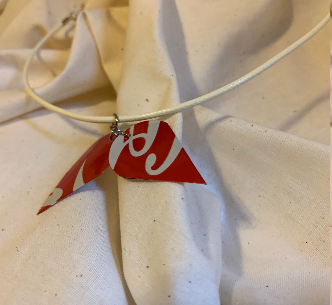 Necklace Coca Cola Recycled Silver White Etsy