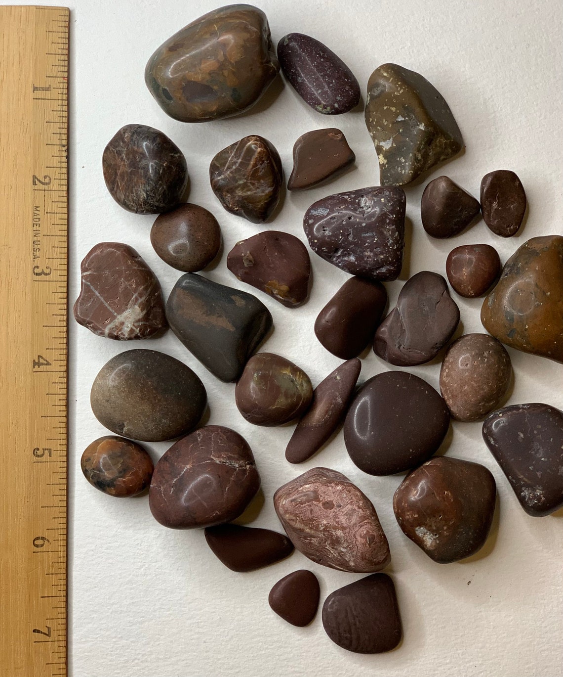 River Rock, Red, Dark, Grey, Polished - Etsy