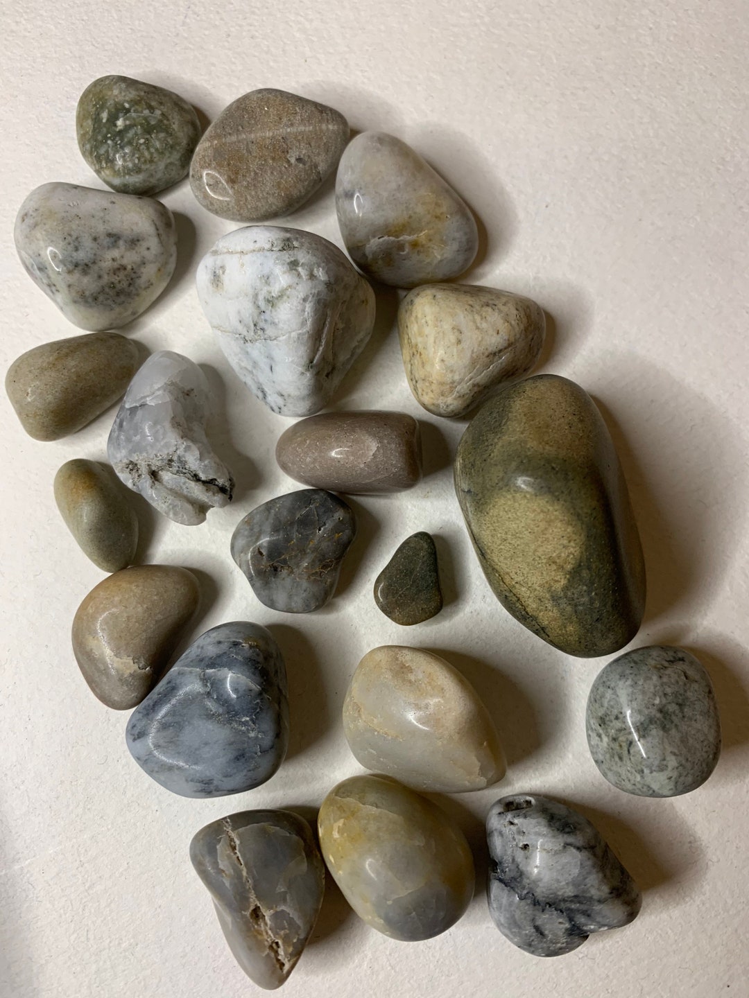 River Rocks, Light Gray, Polished - Etsy