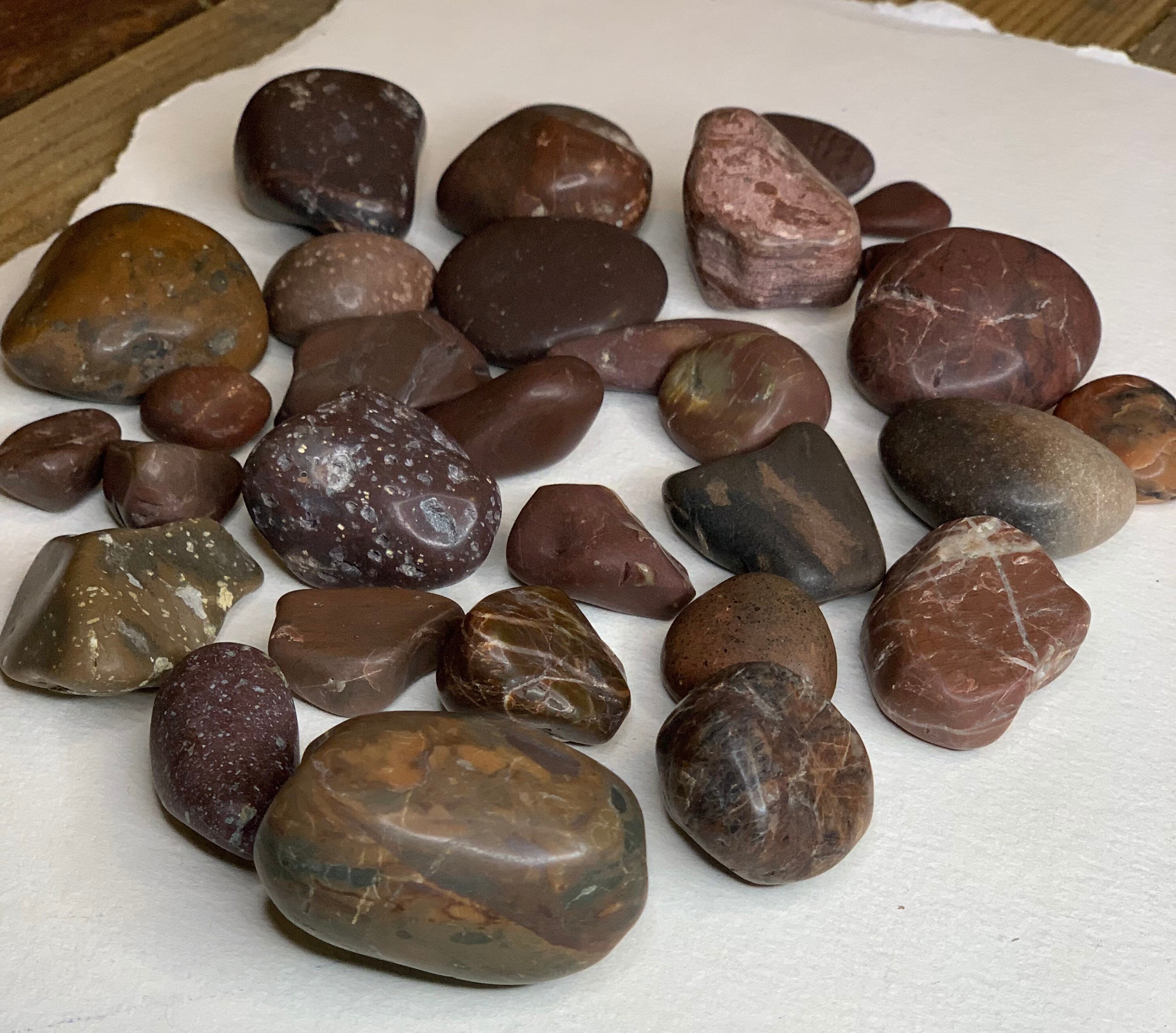 River Rock, Red, Dark, Grey, Polished - Etsy