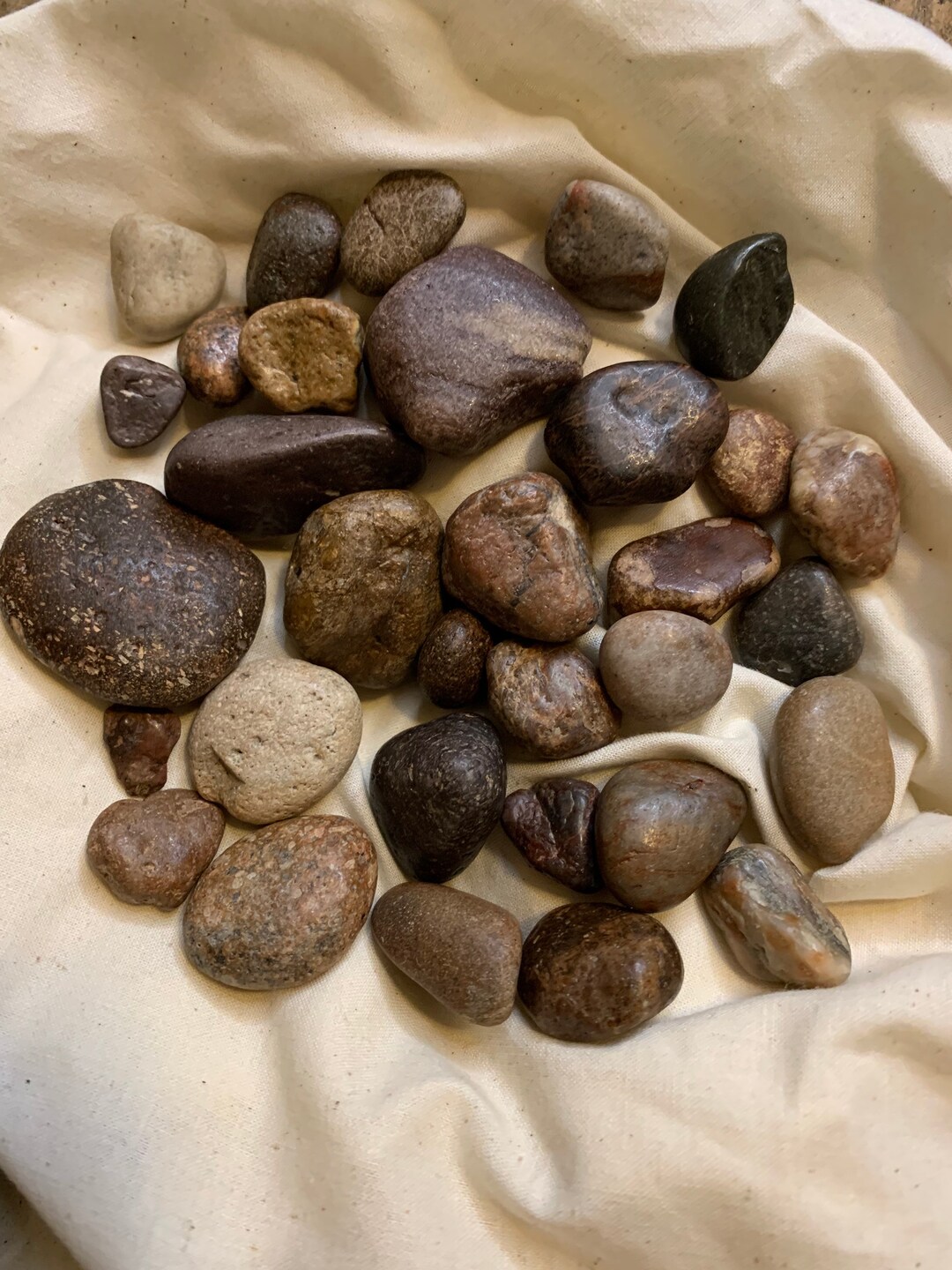 River Rock, Brown, Tan, Mixed, Polished - Etsy