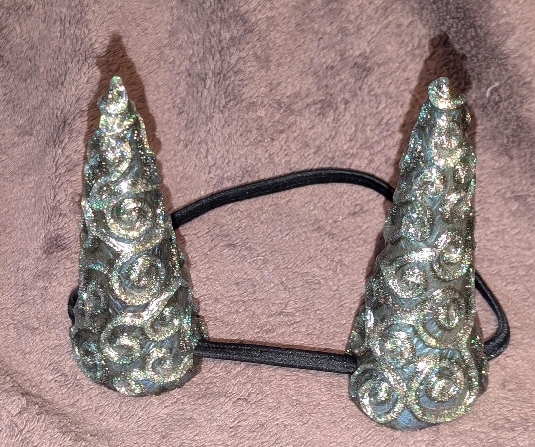 Silver Swirly Demon Horns - Etsy