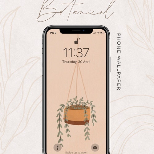 Phone Wallpaper Design Modern Botanical Minimalist & | Etsy