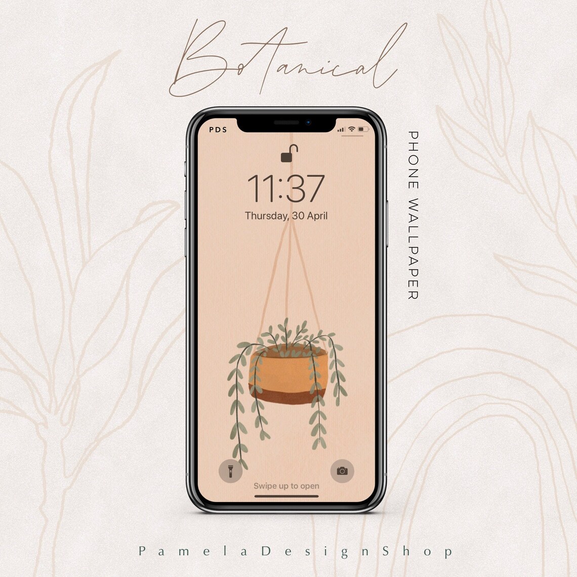 Phone Wallpaper Design Modern Botanical Minimalist & Abstract Hanging ...