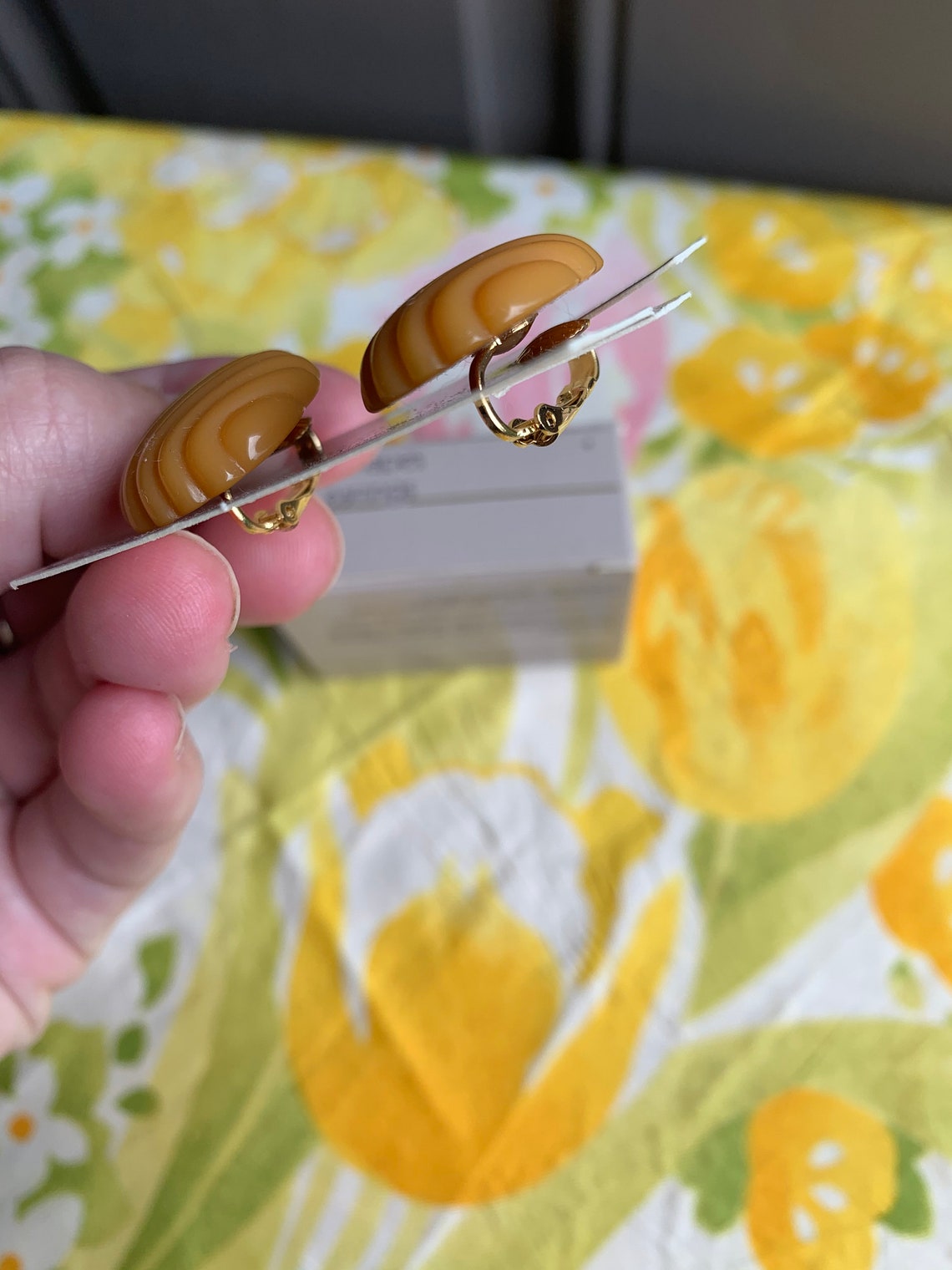 NIB Vintage Avon Color Shapes Amber Clip Earrings 1987 - Etsy