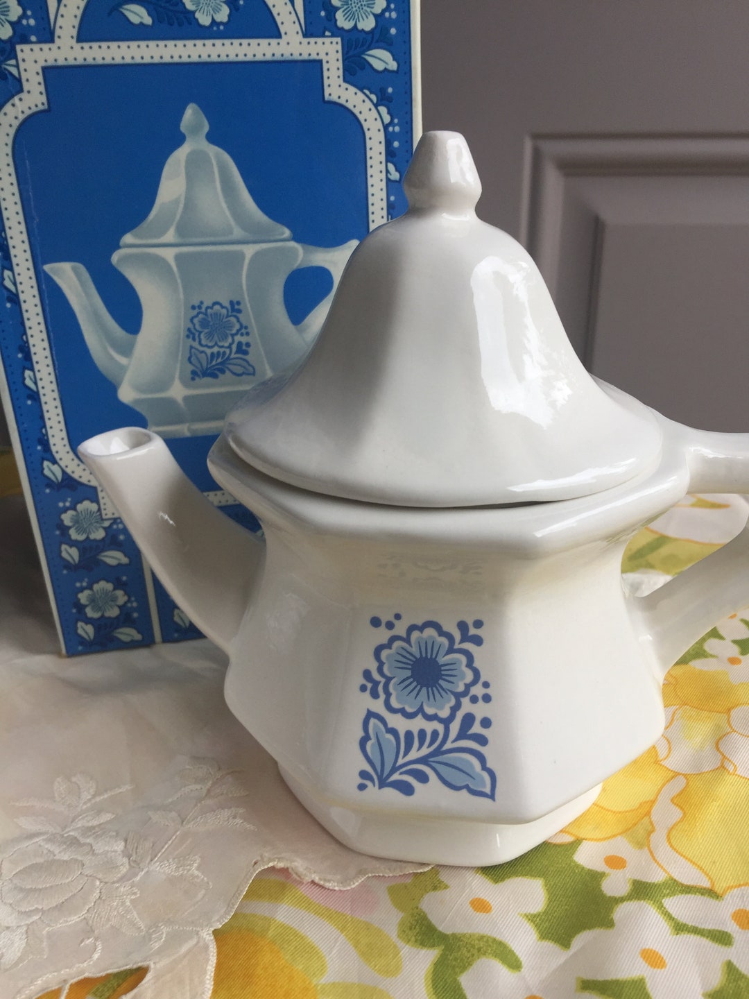 NIB Vintage Avon China Teapot Perfumed Candle Holder, 1972 - Etsy