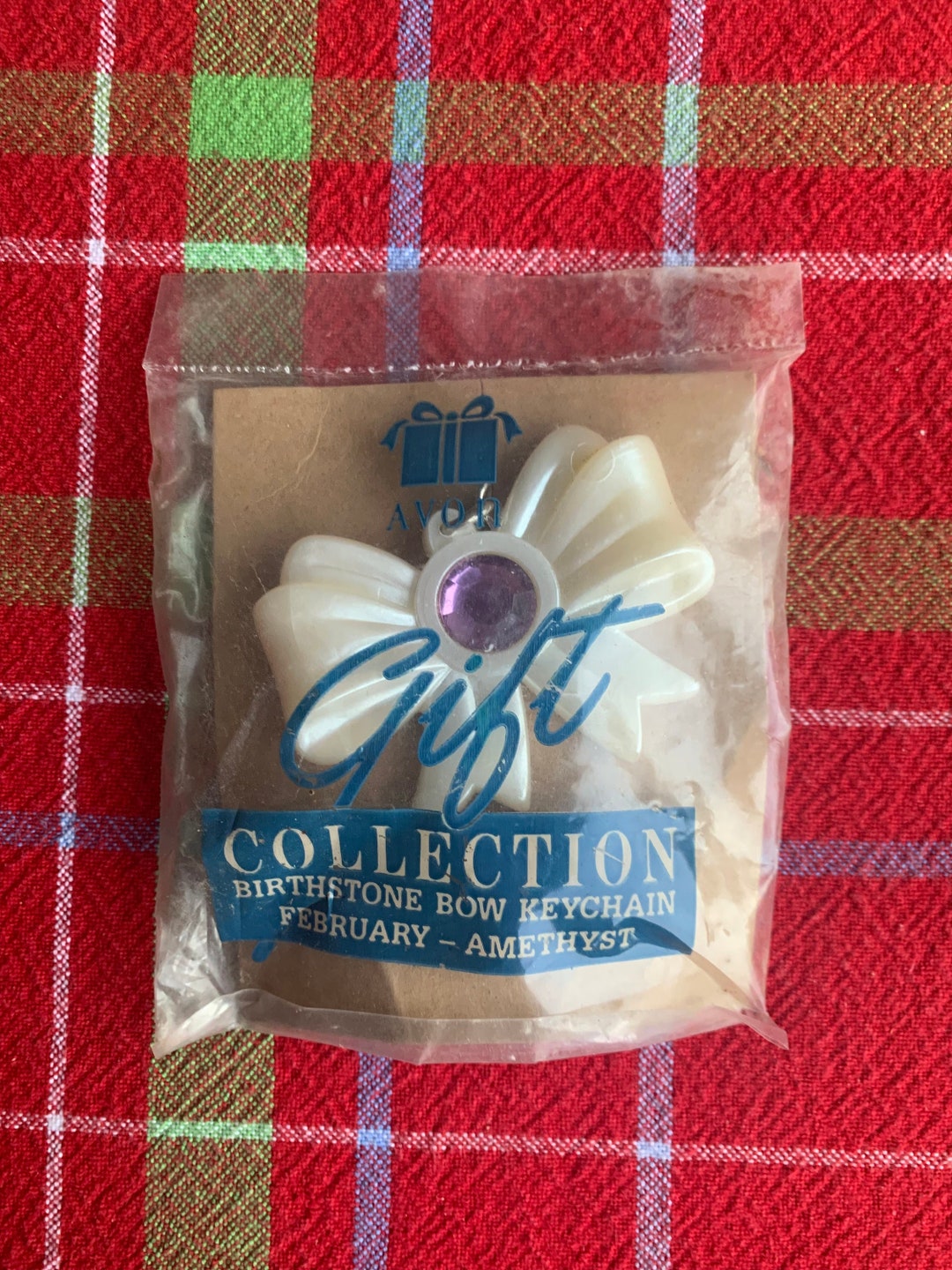 NIP Vintage Avon Birthstone Bow Keychain February/amethyst - Etsy