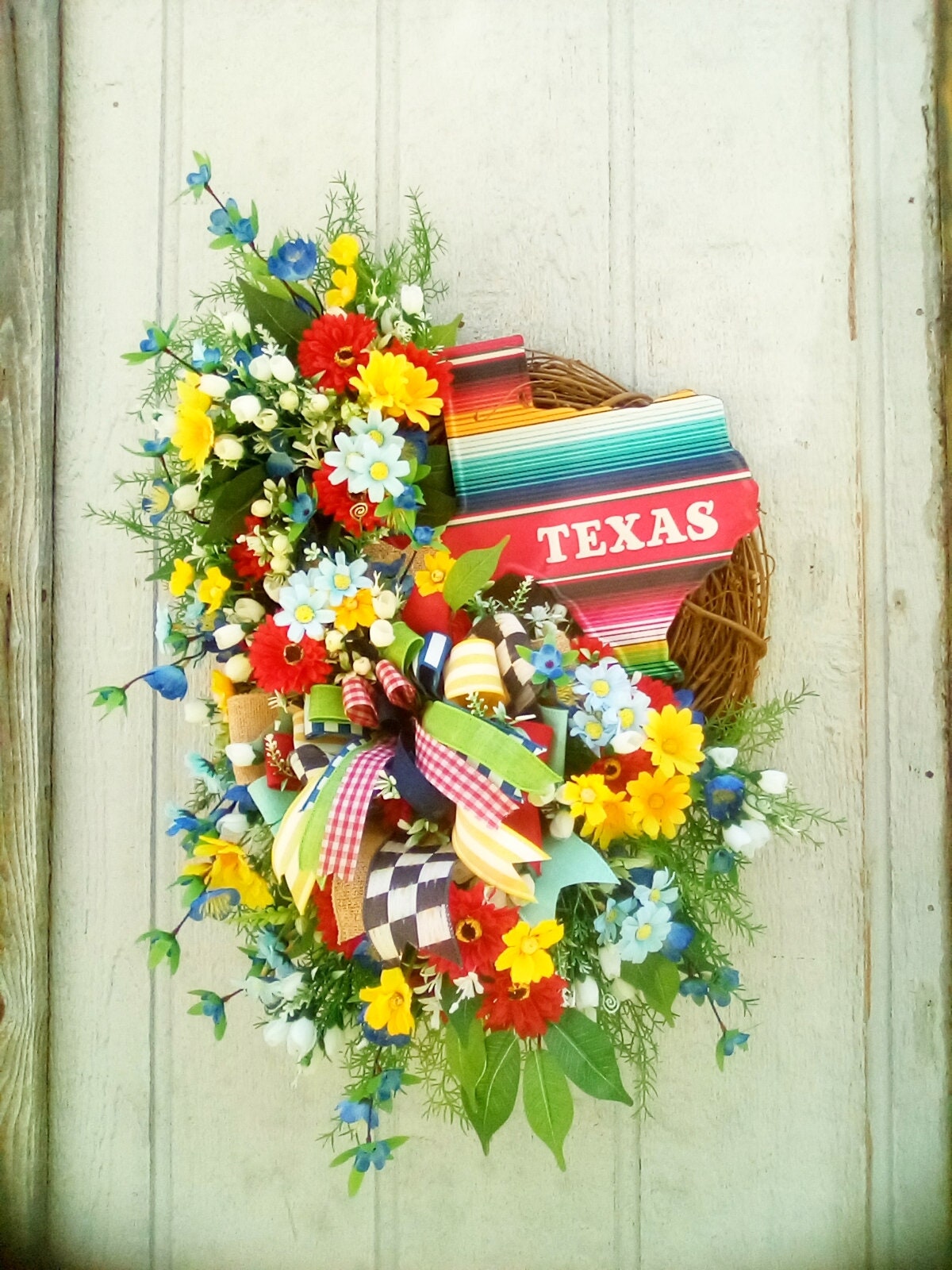 Texas State Wreath,serape Wreath, Front Door Wreath, Southwest Decor ...