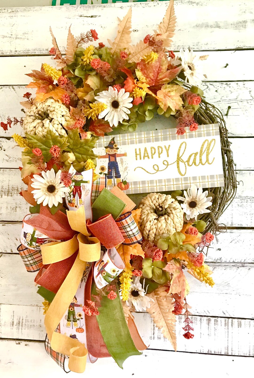 Happy Fall Wreath,front Door Wreath,country Farmhouse Decor,rope ...