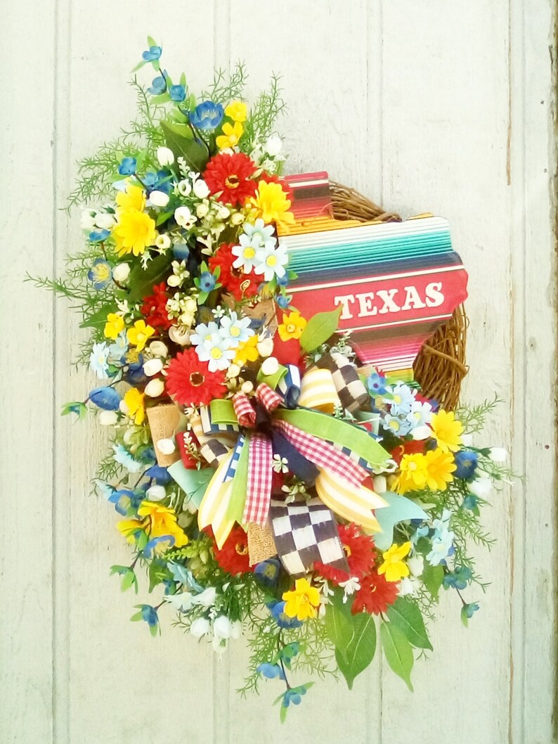 Texas State Wreath,serape Wreath, Front Door Wreath, Southwest Decor ...