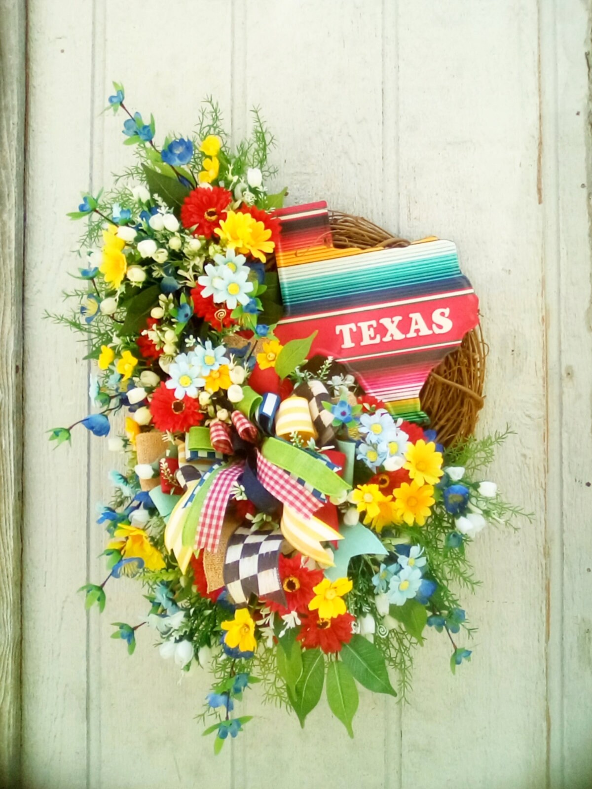 Texas State Wreath,serape Wreath, Front Door Wreath, Southwest Decor ...