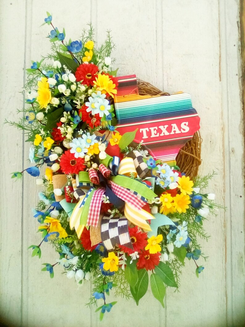 Texas State Wreath,serape Wreath, Front Door Wreath, Southwest Decor ...