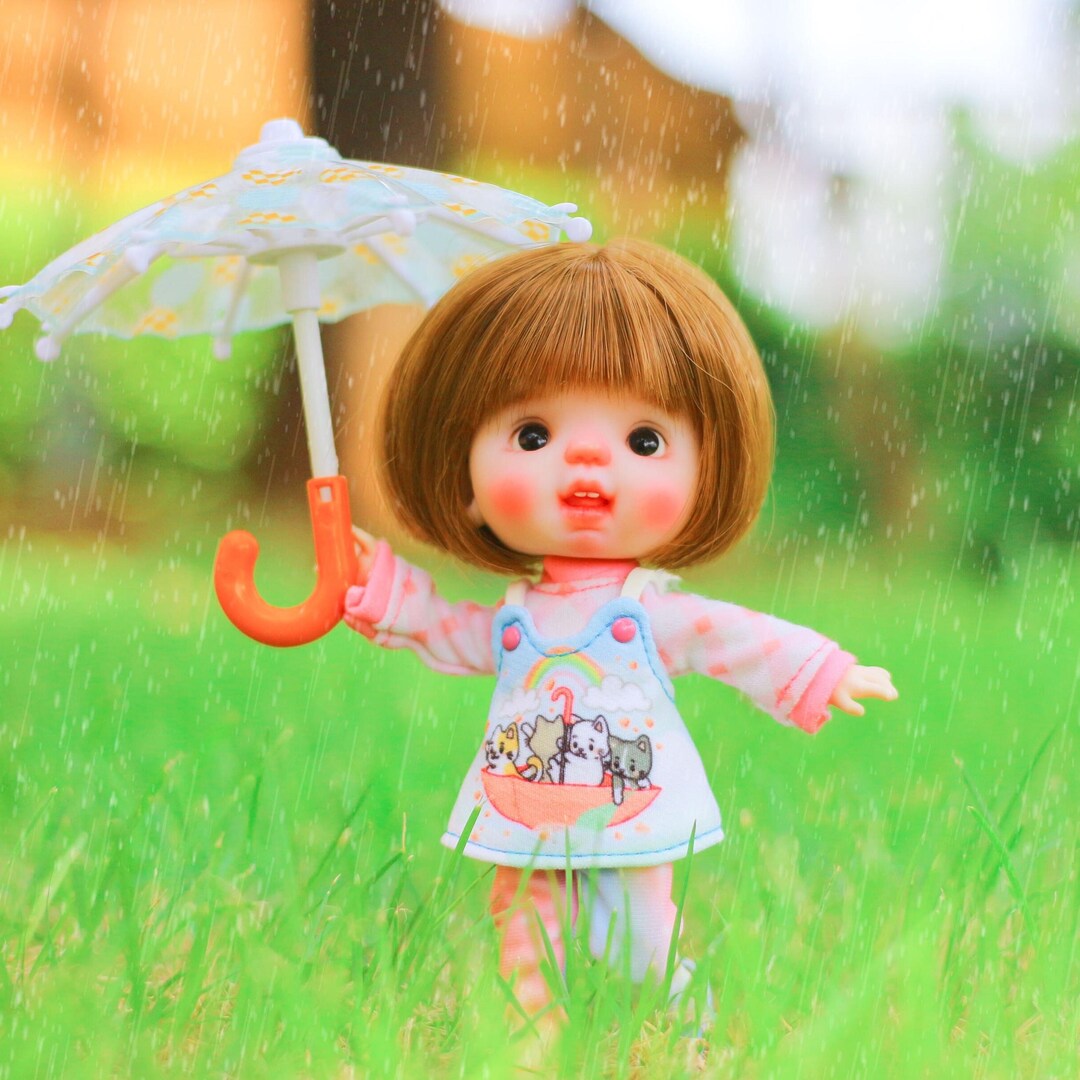 1/12 Scale Doll Outfit : Rainy Day Cat 3-piece Outfit for 11cm Dolls - Etsy