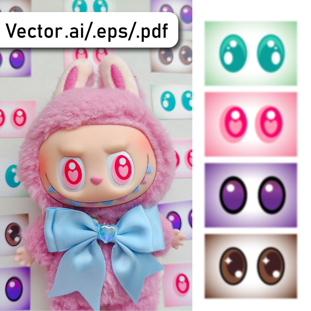 PLAYPERDOLL Sticker Eye for Labubu Macaron ,vector .ai, .eps, .PDF File ...