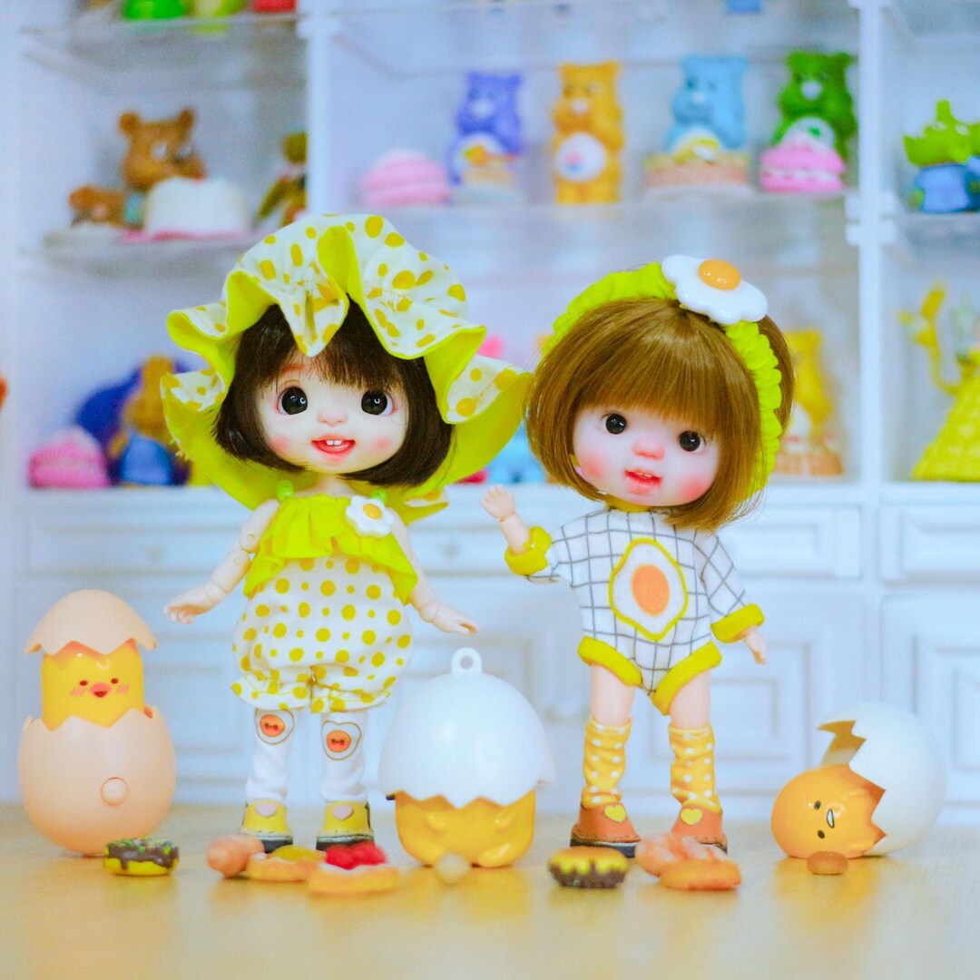 Sunny Egg Outfit Set for 1/12 Scale BJD, Choose Daisy or Fried Egg ...