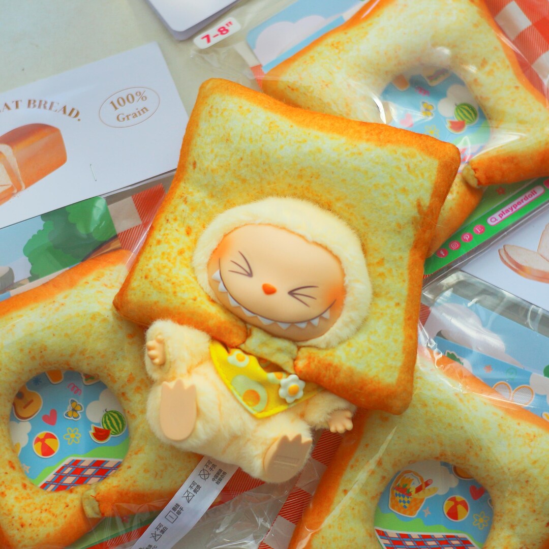 PLAYPERDOLL Bread Hat for Labubu Macaron Art Toy Doll,labubu 17cm,bao ...