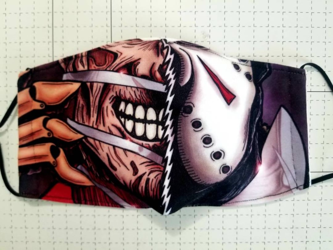 Freddy Vs. Jason Face Mask/ 3 Layers of Fabric/ Inner Filter Sewn in ...