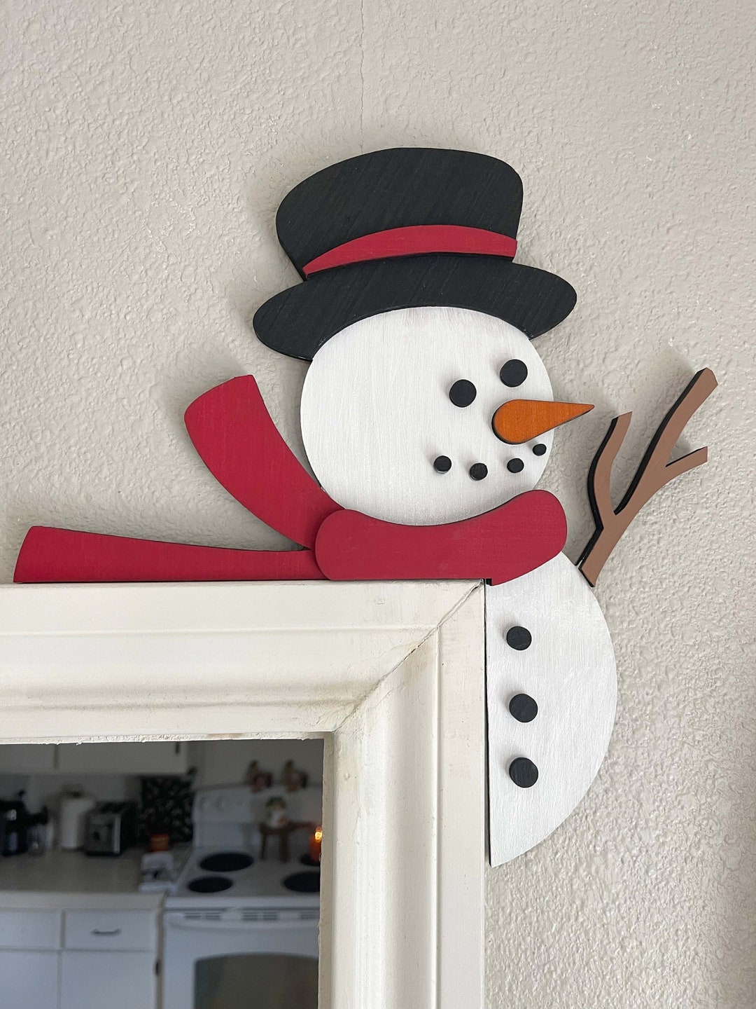 Door Corner Christmas Decor Snowman Door Corner 3D Door - Etsy