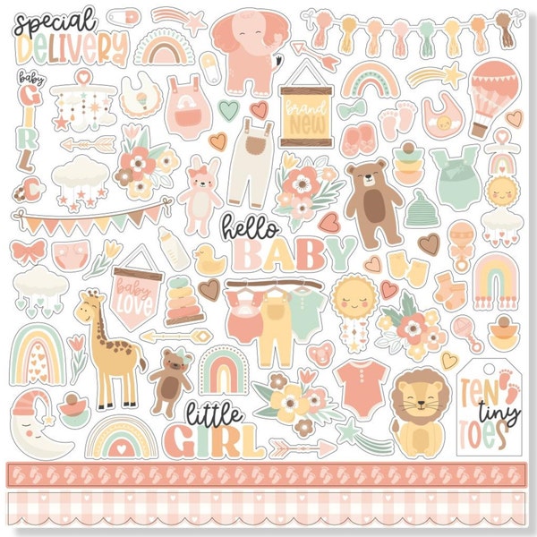 Baby Girl Stickers - Etsy