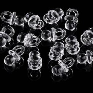 Set of 50, Clear Pacifiers, Baby Pacifiers, Baby Binky, Small Acrylic ...