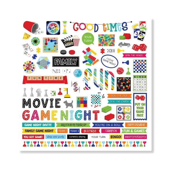 Family Game Night Stickers - Etsy