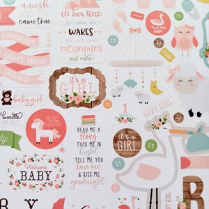 Baby Girl Stickers, 12"x12" Sticker, Scrapbook Paper, Baby Stickers ...