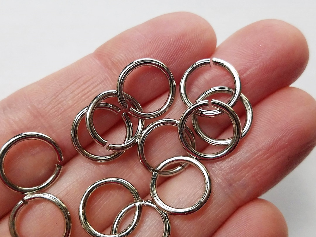 100, 10mm Jump Rings, Silver Jump Rings, Closed but Unsoldered, Iron ...