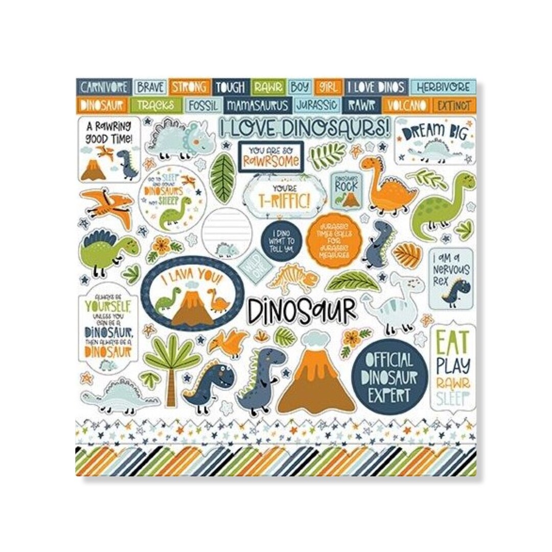 Dino-mite Stickers, Dinosaur Stickers, 12"x12" Stickers, Dinosaurs ...