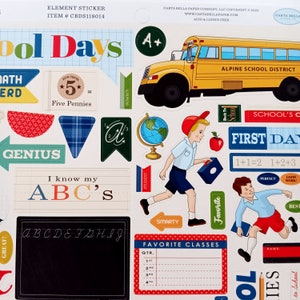 School Days Stickers, 12"x12" Stickers, Cardstock Stickers, School ...