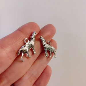 Set of 20, Silver Wolf Charms, Wolf Jewelry, Gifts for Wolf Lovers ...