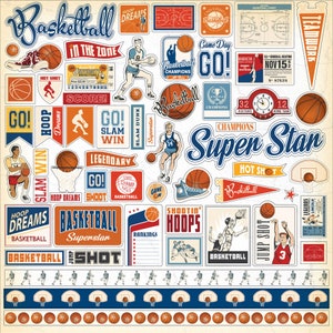 Slam Dunk, Basketball Stickers, 12" Stickers, Cardstock Stickers ...